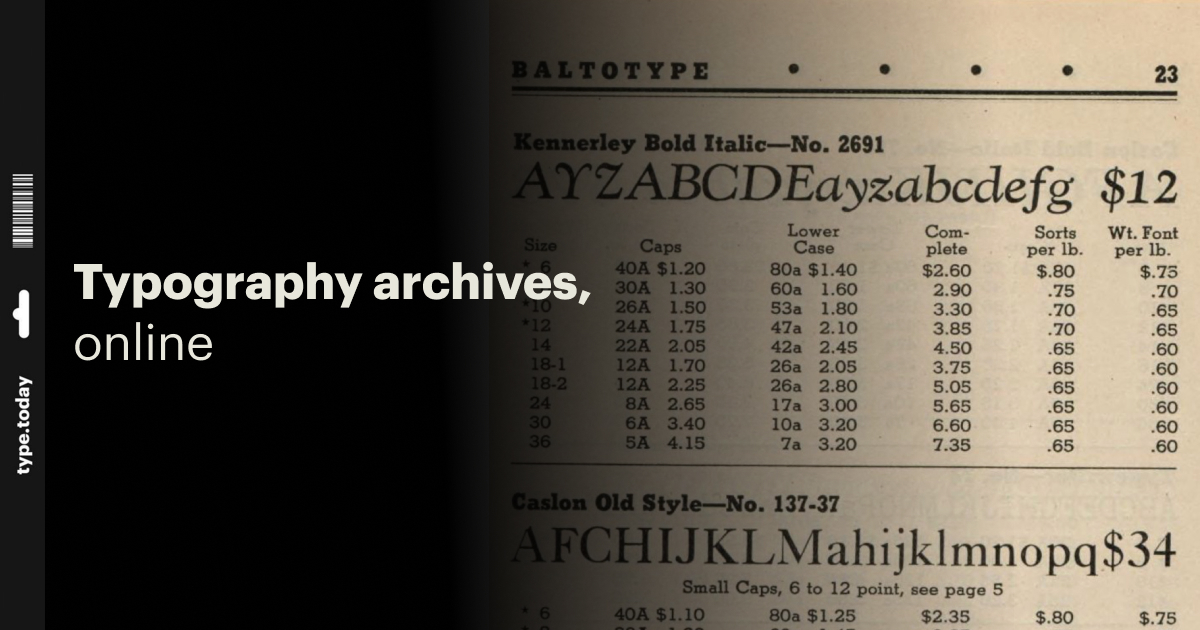 Typography archive: online