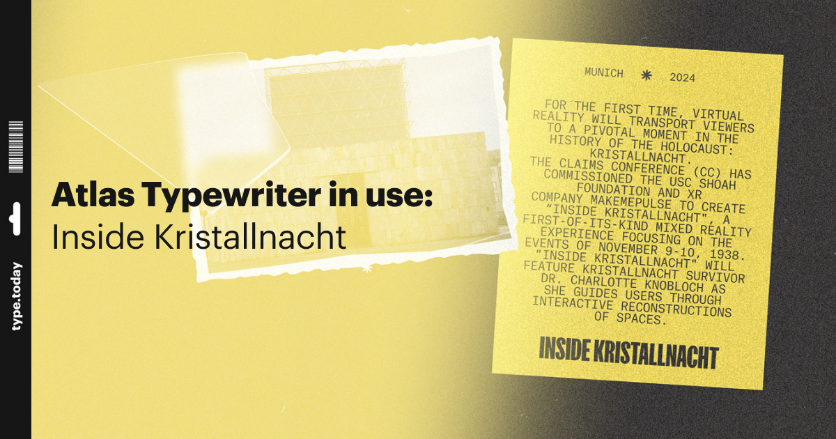 Atlas Typewriter in use: Inside Kristallnacht